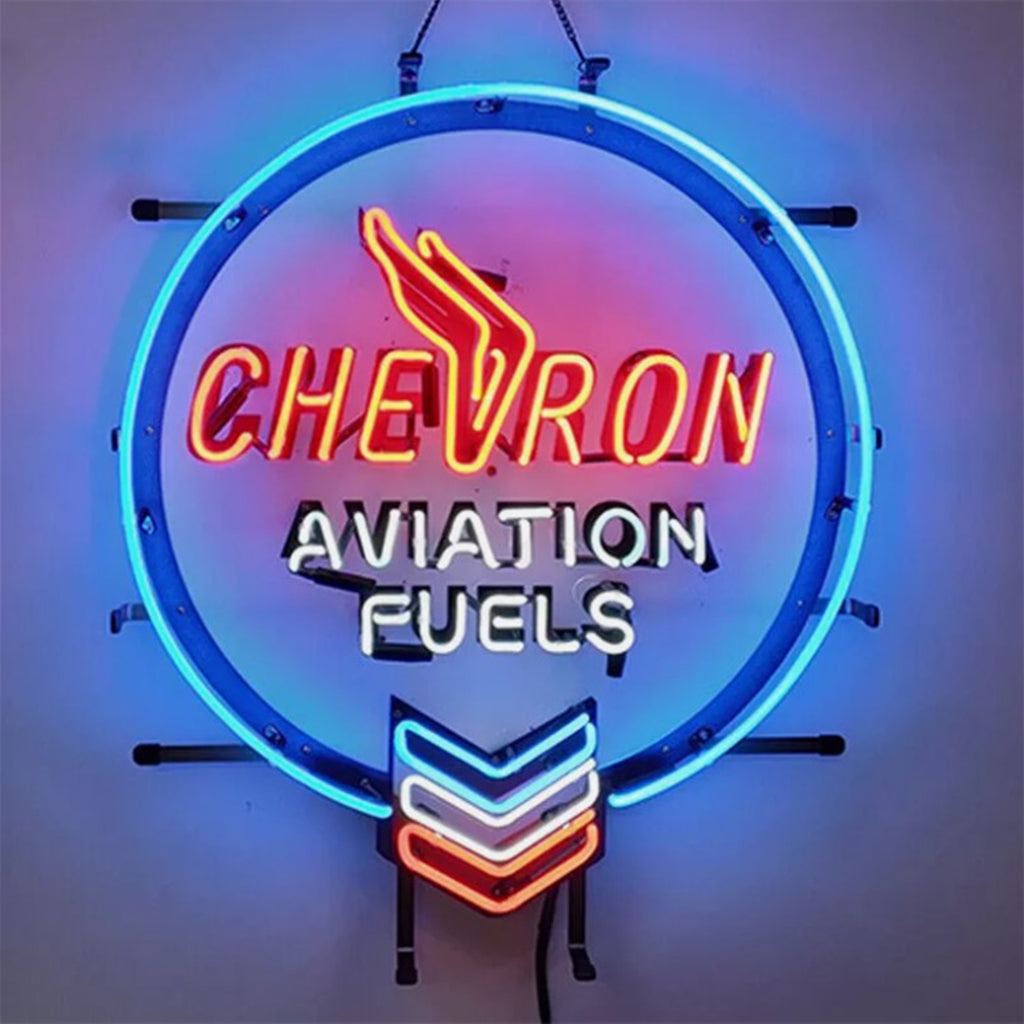 Chevron Aviation Fuels Gasoline Neon Signs – Quirks!