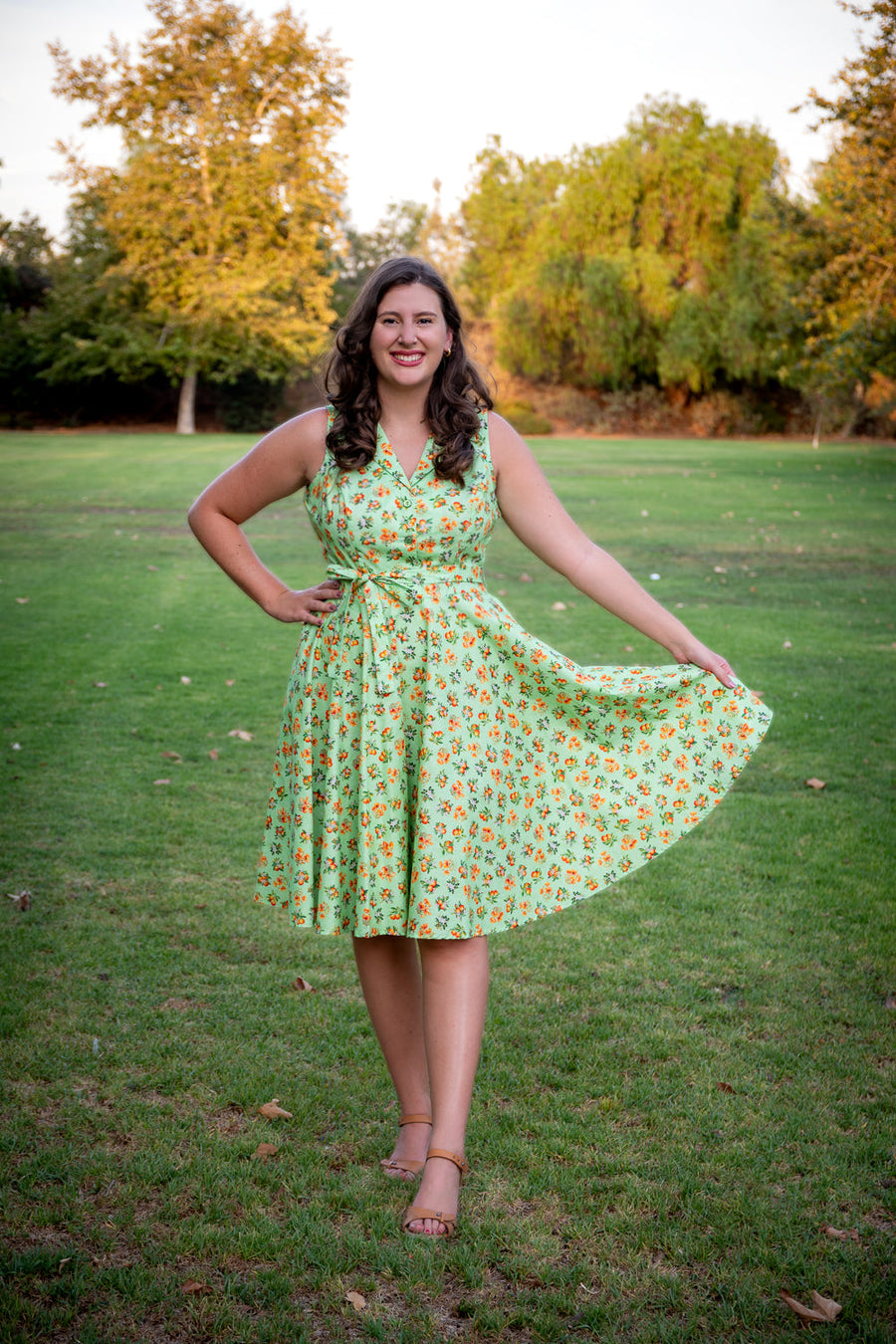 Staci Dress- Orange County, Lime – Quirks!