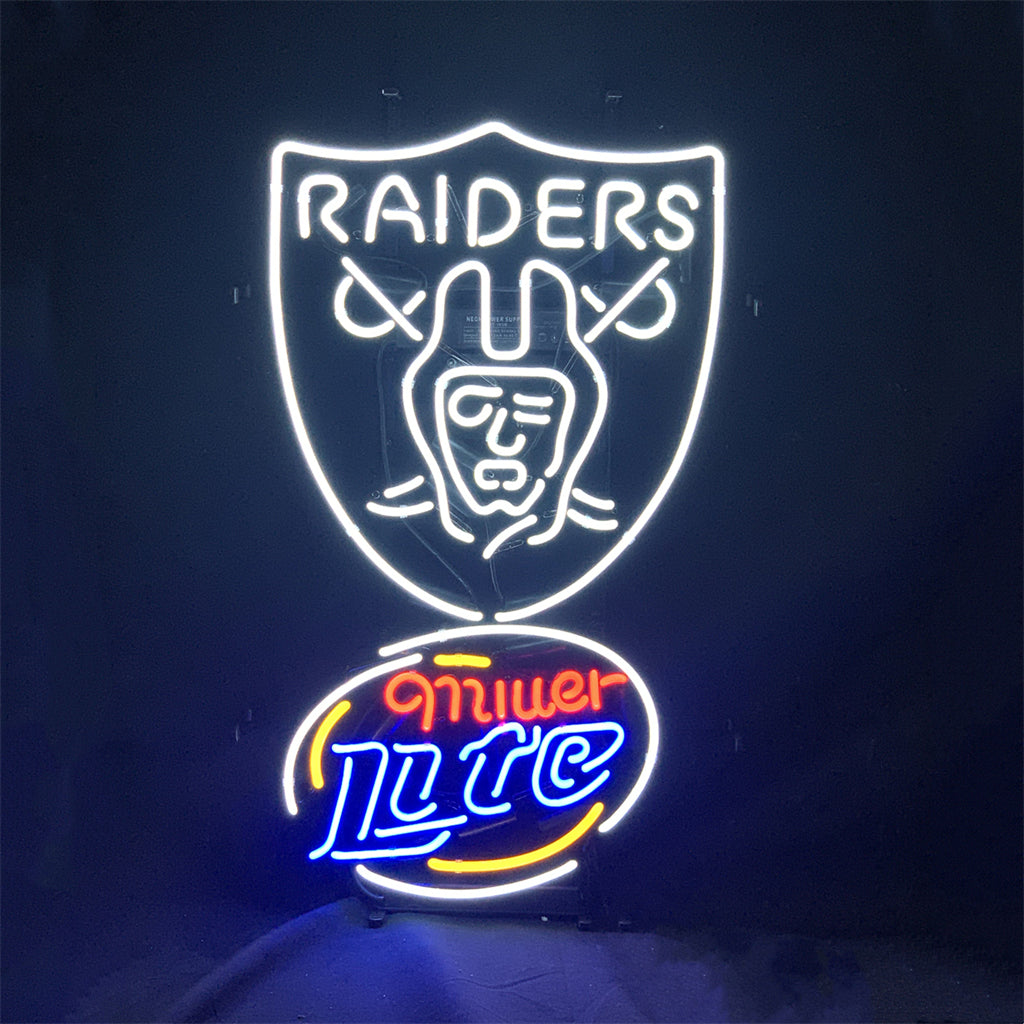 Las Vegas Raiders Logo and Miller Lite Beer Neon Signs Light – Quirks!