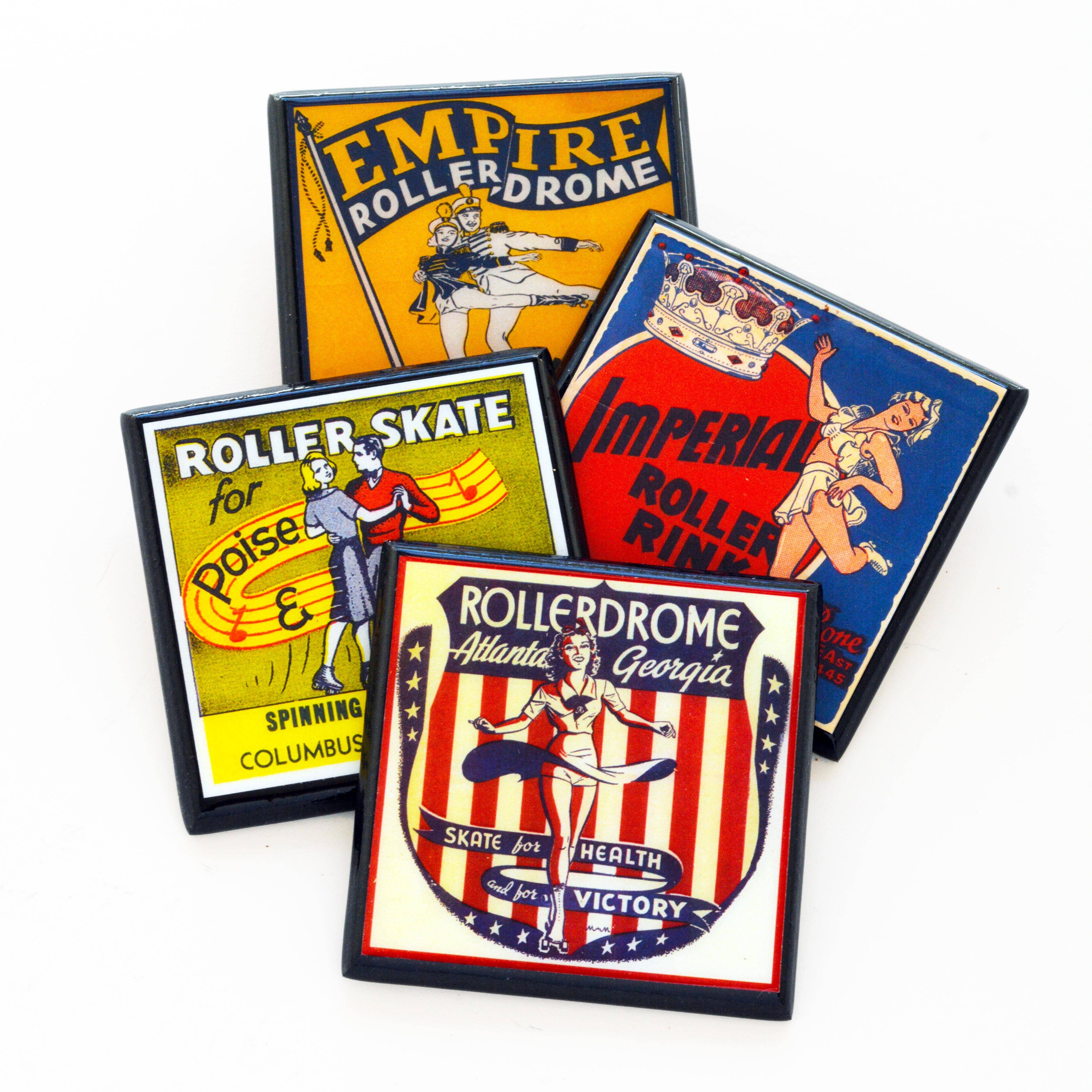 Vintage Roller Skating Rink Drink Coaster Set - Let's Roll – Quirks!