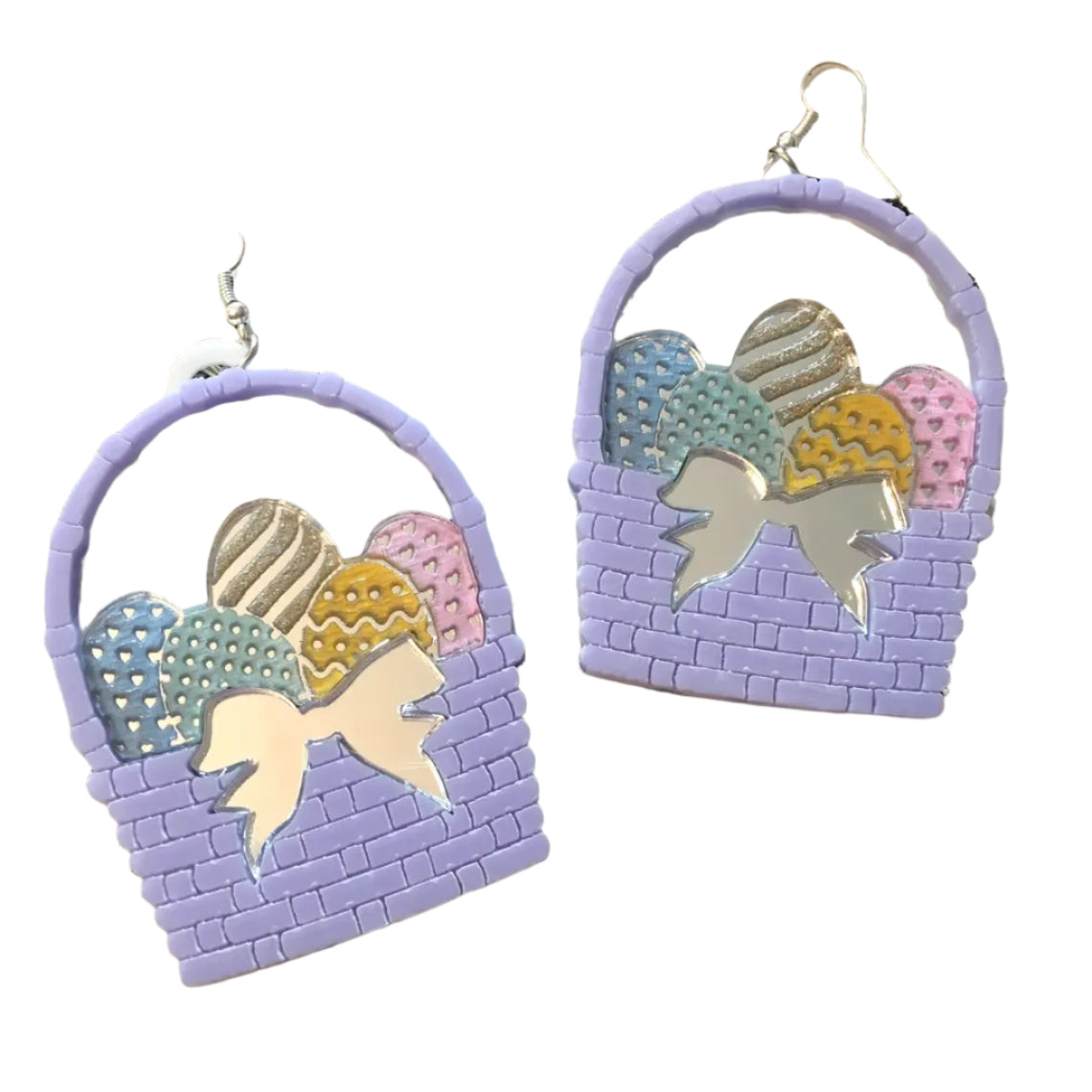 Easter Egg Basket Earrings, Laser Cut Acrylic – Quirks!