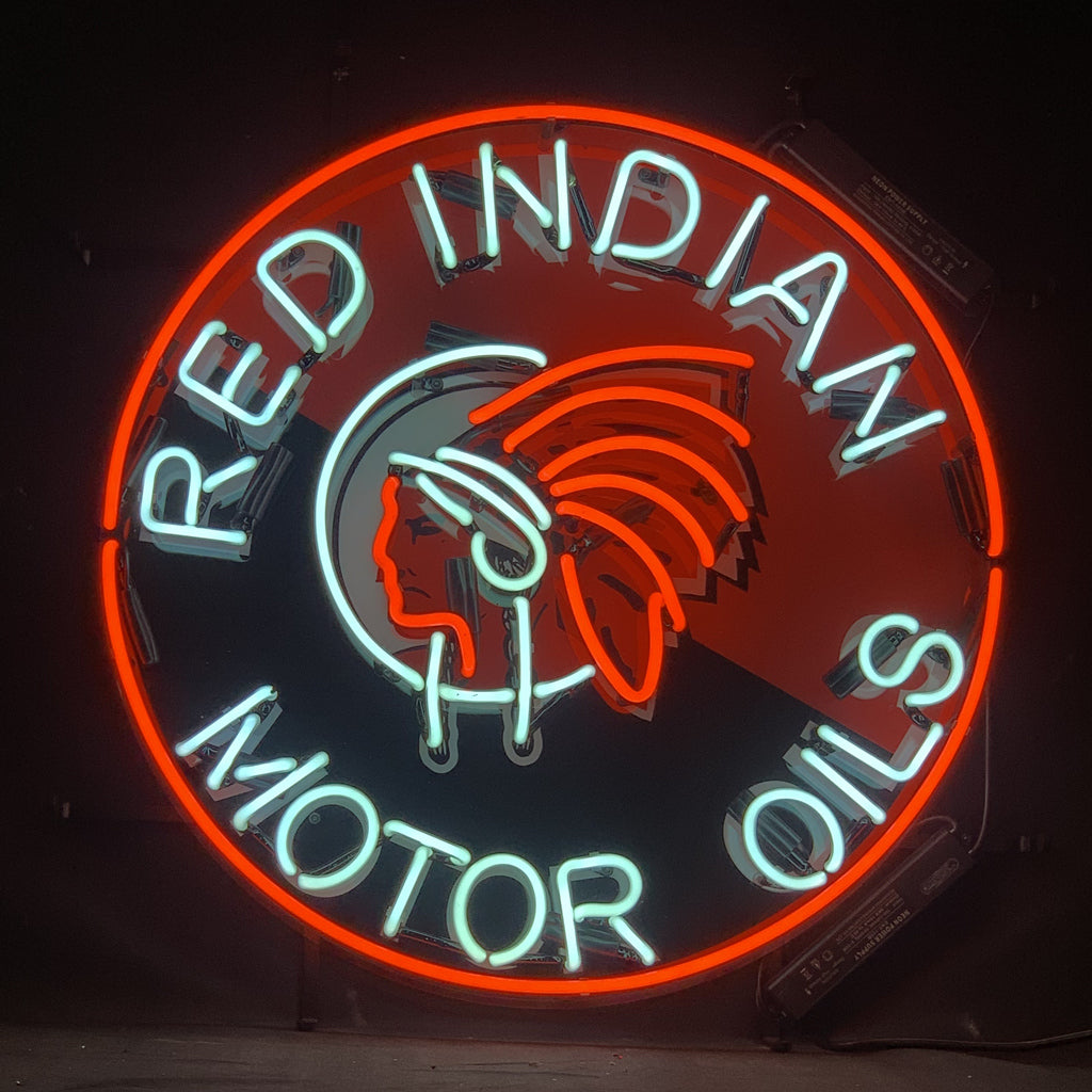 Red Indian Motor Oils Neon Sign Light – Quirks!