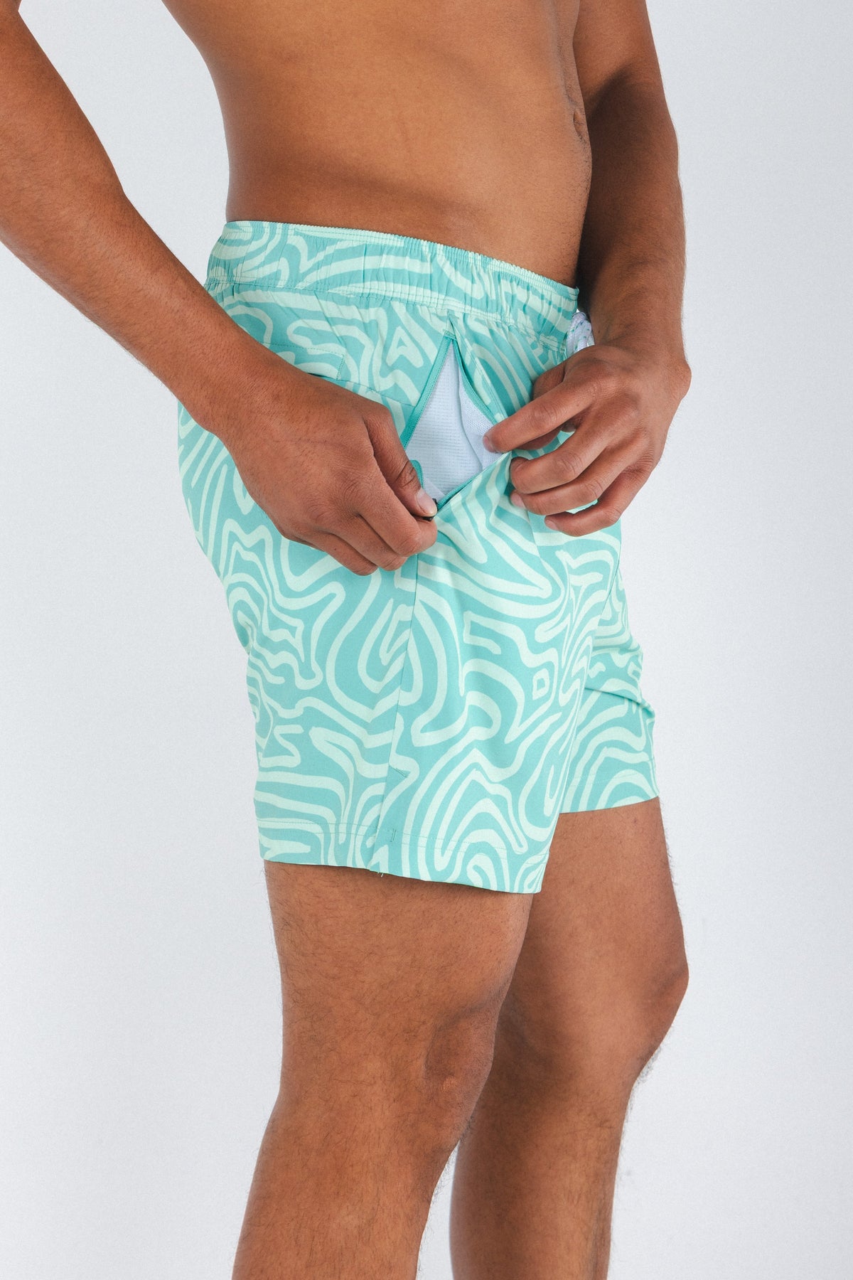 The Water Park | Neon Abstract Line Ball Hammock® Pouch 5" Swim Trunks ...
