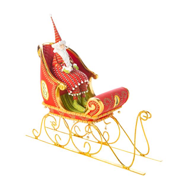 Dash Away Sitting Santa & Sleigh Figure Set by Patience Brewster – Quirks!